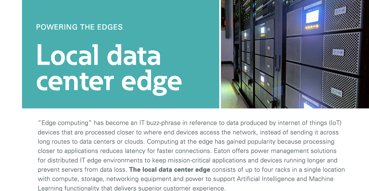 Eaton Local data center edge | Data-Smart Computers