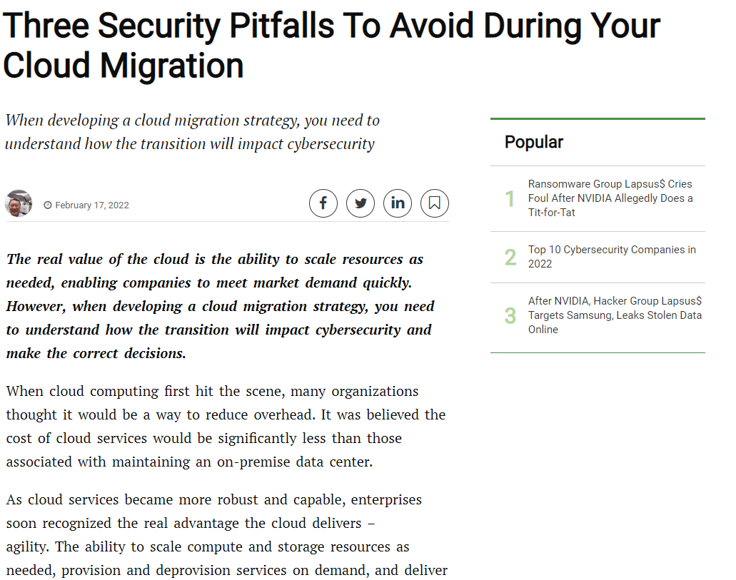 Three Security Pitfalls To Avoid During Your Cloud Migration | Data-Smart Computers