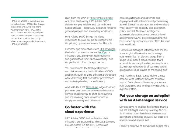 HPE Alletra 5000: Power your general-purpose workloads with the cloud experience | Data-Smart ...
