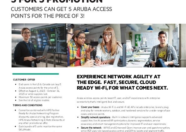 Aruba 5-for-3 NA Customers | Data-Smart Computers