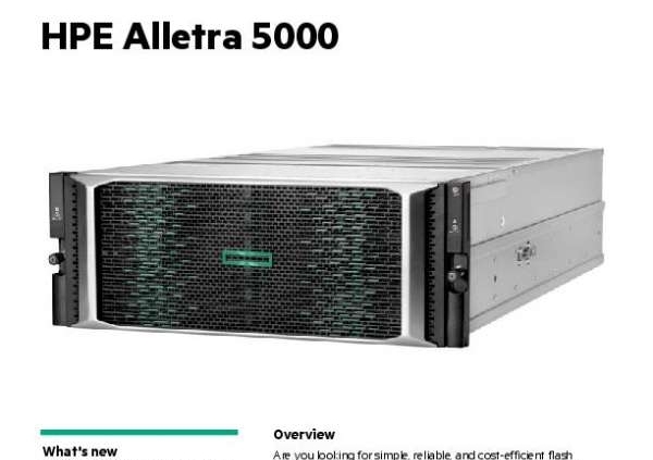 HPE Alletra 5000 Datasheet | Data-Smart Computers