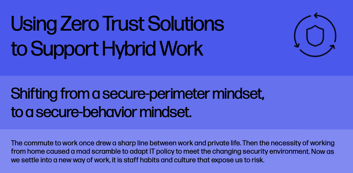 Using Zero Trust Solutions to Support Hybrid Work
