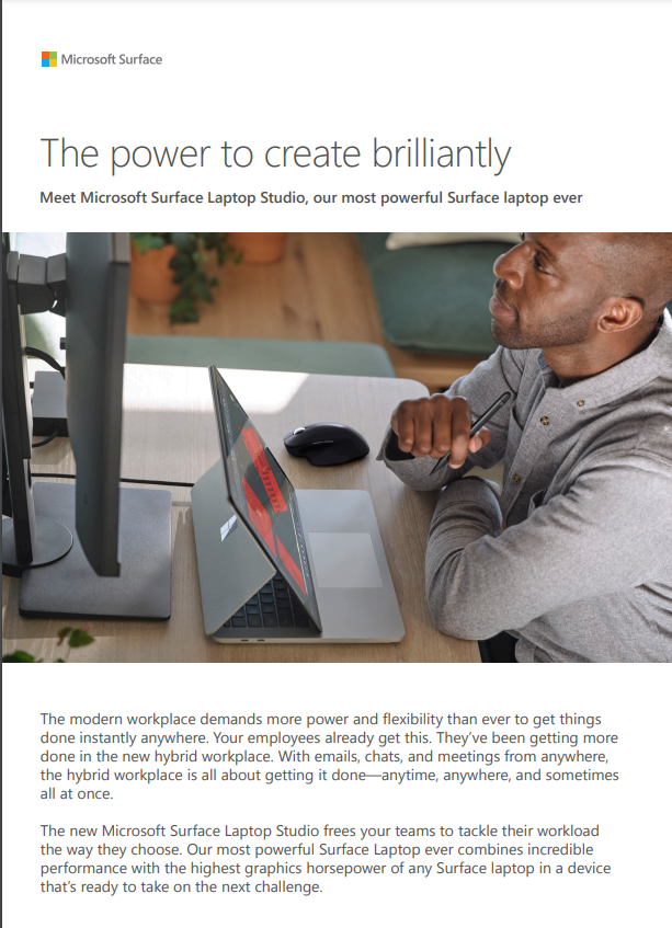 Surface Laptop Studio: The Power to Create Brilliantly