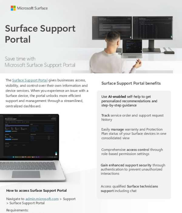 Surface Support Portal with FAQ